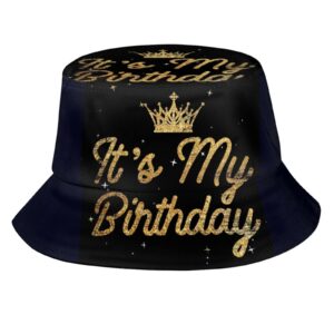 biegas it's my birthday bucket hat sun hat outdoor fisherman hat caps for men women boys girls, one size