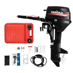 2 stroke outboard motor heavy duty 12hp boat marine engine with water cooling system single cylinder engine, inflatable fishing boat engine 169cc 4500-5500r/min (2 stroke 12 hp)