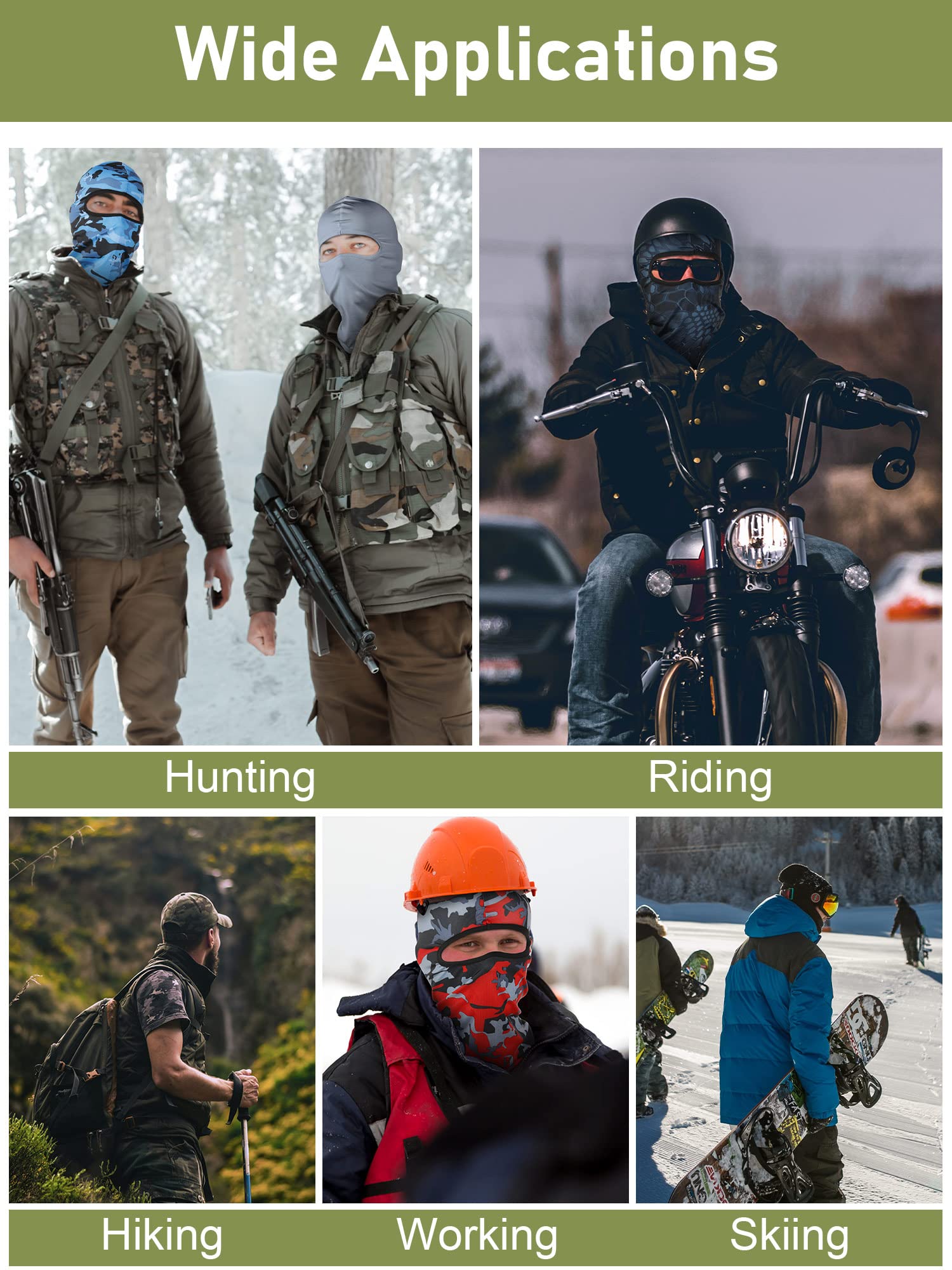 54 Pcs Balaclava Face Mask UV Sun Protection Ski Full Face Mask Breathable Full Head Mask Motorcycle Cycling Bike Ski for Men Women