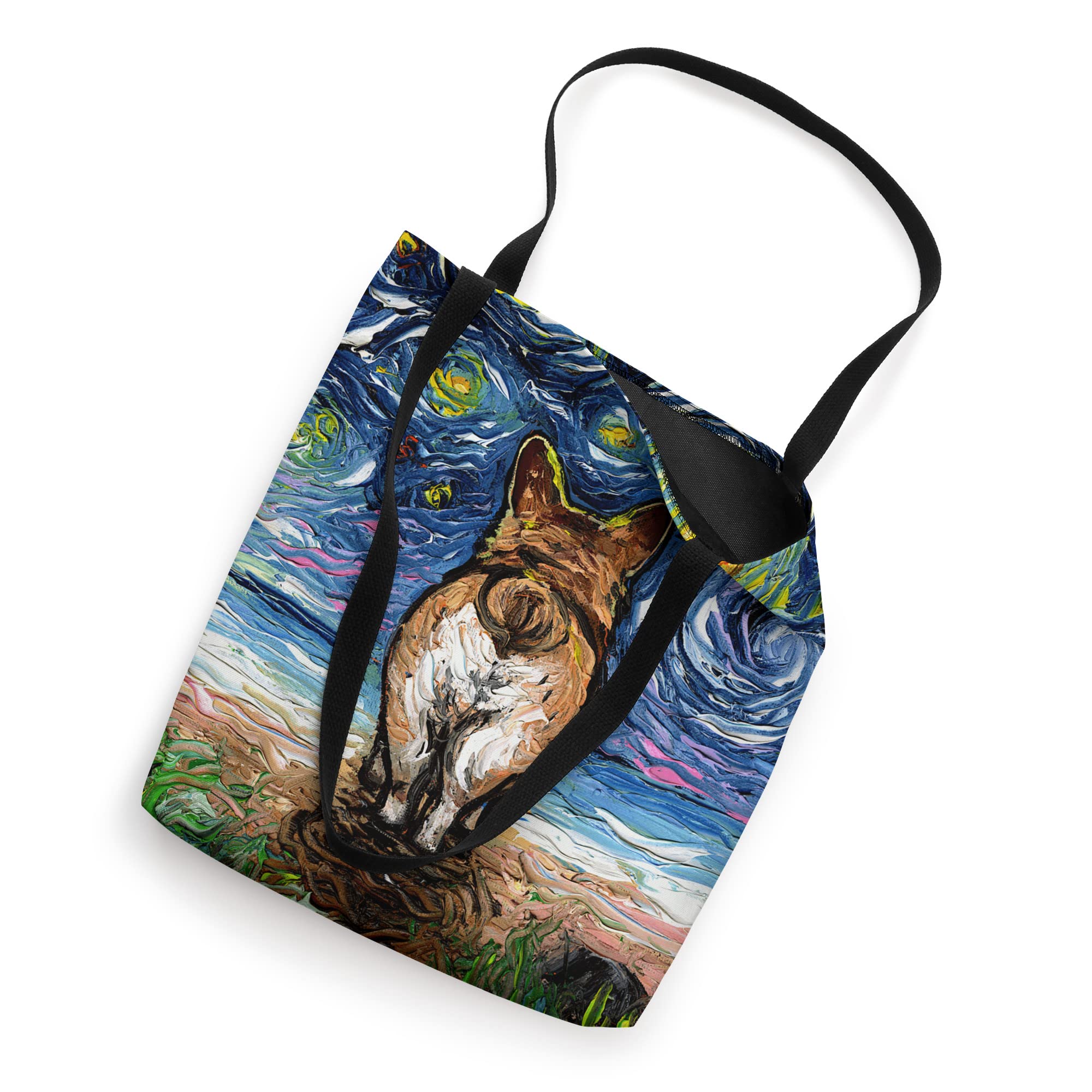 Corgi Butt on the Beach Starry Night Dog Art by Aja Tote Bag