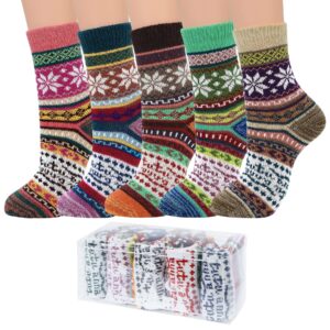 zando christmas socks winter socks for women christmas gifts for womens socks warm thick soft wool socks thermal cozy crew socks for women boot socks for women fuzzy socks with gift box snowflake