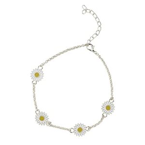 alloy sunflower anklet european and creative simple two color daisy anklet anklet female personalized (white, one size)