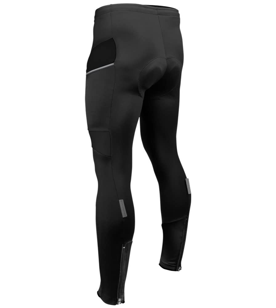 AERO|TECH|DESIGNS | Men's All Day Padded Cycling Tights | Black Accents | Tall Fit | Medium