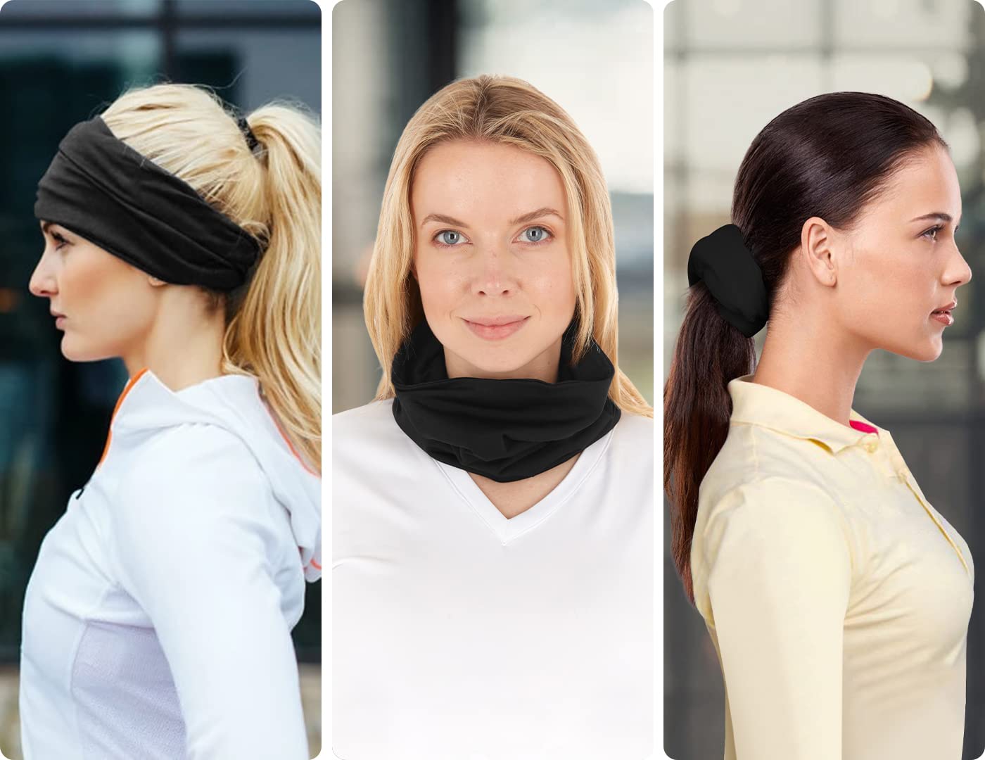 Thermajane Fleece Neck Warmer | Neck Warmers for Women | Neck Gaiters for Women | Buff | Face Mask for Cold Weather | Ski Mask, Black (1 Pack)