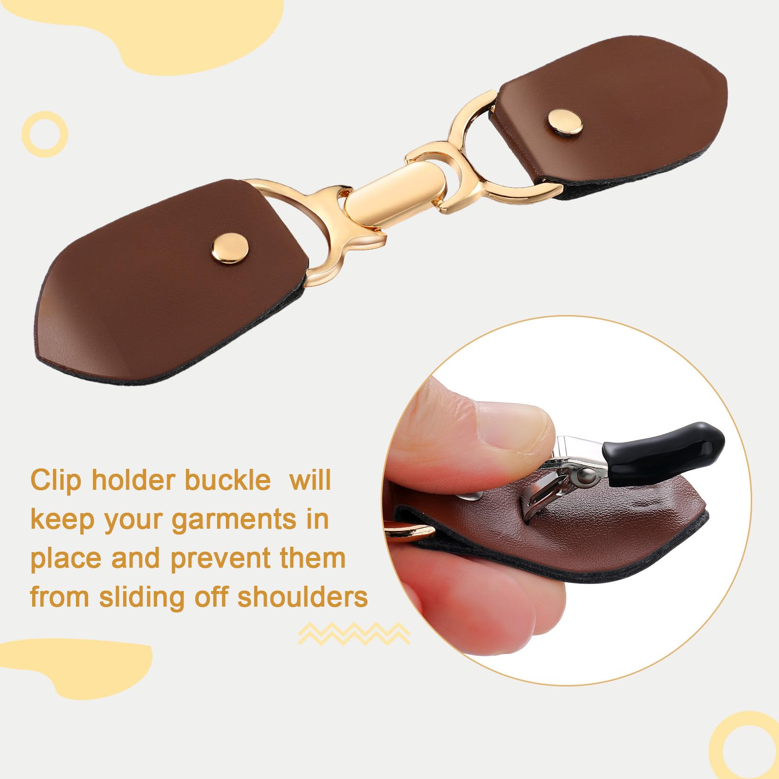 3 Pcs Cardigan Clip Holder Buckle Clasp Pin PU Leather Sweater Dress Closure Clips for Poncho Cape Wrap Shawl Accessories