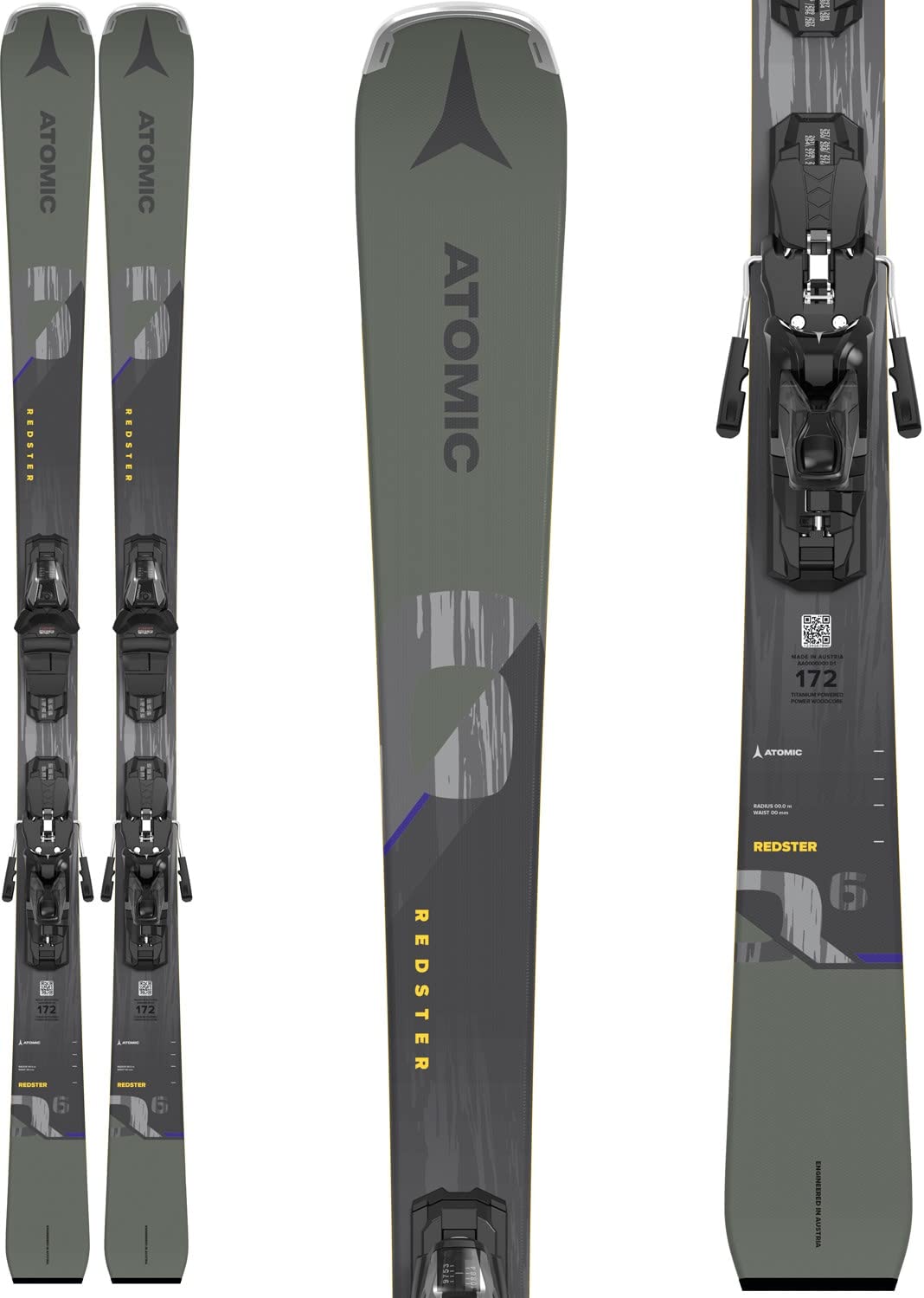 Atomic Redster Q6 Skis w/M 12 GW Bindings Mens Sz 164cm Green