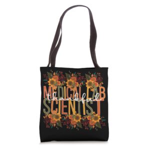 thankful medical lab scientist thanksgiving med lab science tote bag