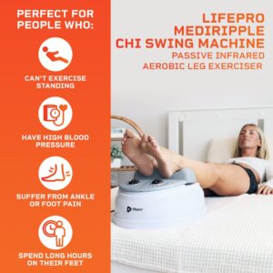 Lifepro Chi Machine Lymphatic Massager - Chi Swing Machine Original for Passive Aerobic Leg Exercises- Exercise While Sitting or Lying Down with Swing Master Chi Machine Body Shaker Mediripple