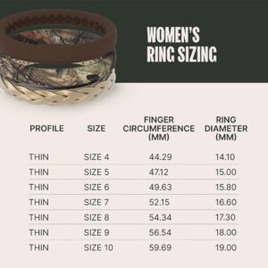 Groove Life Mossy Oak Stackable Breakup Country Silicone Ring - Breathable Rubber Wedding Rings for Women, Lifetime Coverage, Unique Design, Comfort Fit Ring - Size 6