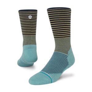 stance flounder crew socks (large, navy)