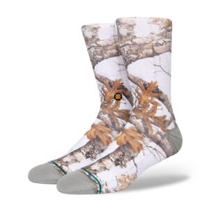 stance edge crew socks (medium, white)