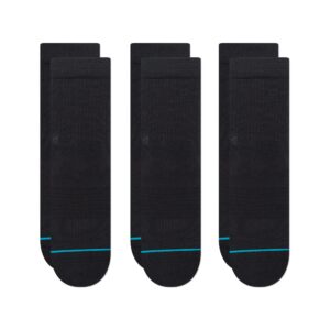 stance icon 3-pack black md (women's shoe 8-10.5)