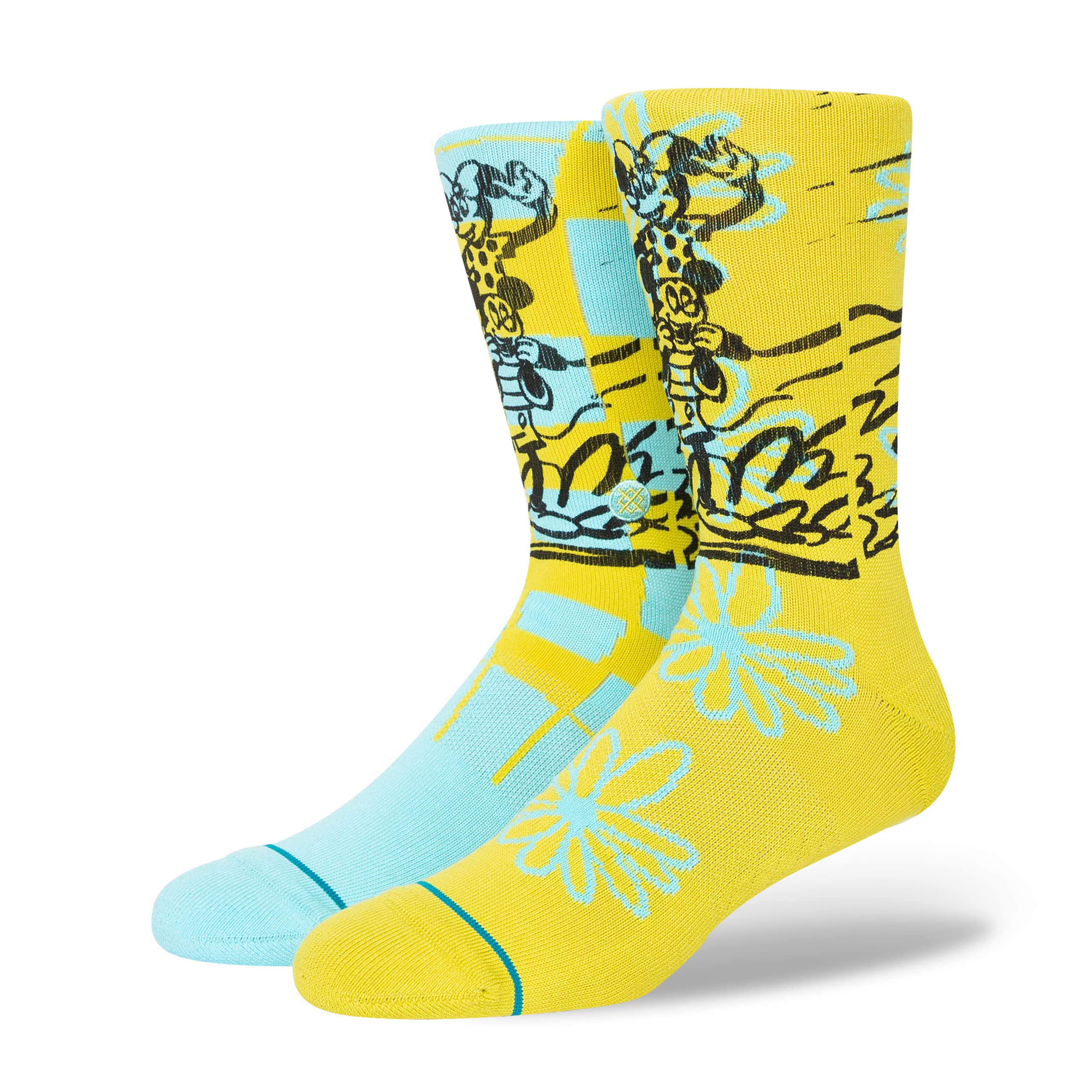 Stance Tandem By Russ Crew Socks (Medium, Blue)