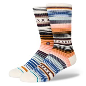 stance curren st crew socks (large, wine)