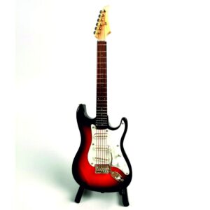 alano mini musical ornament brown electric guitar model with stand guitar model (ge93br-17)