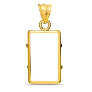 roy rose jewelry 14k gold tab back frame pendant for swiss pamp suisse credit bar frame mounting bezel - 10 gram