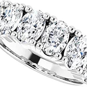 Moissanite World Touch of Paradise Bold Eternity Wedding Band,Oval Cut 6.00CT,VVS1 Clarity, Colorless Moissanite, 925 Sterling Silver, Engagement Ring, Wedding Gift, Perfact for Gift (6.5)