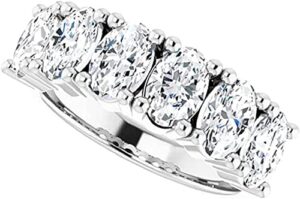 moissanite world touch of paradise bold eternity wedding band,oval cut 6.00ct,vvs1 clarity, colorless moissanite, 925 sterling silver, engagement ring, wedding gift, perfact for gift (6.5)