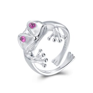 sczklaq frog ring for women 925 sterling silver thumb rings adjustable frog jewelry for women frog gifts