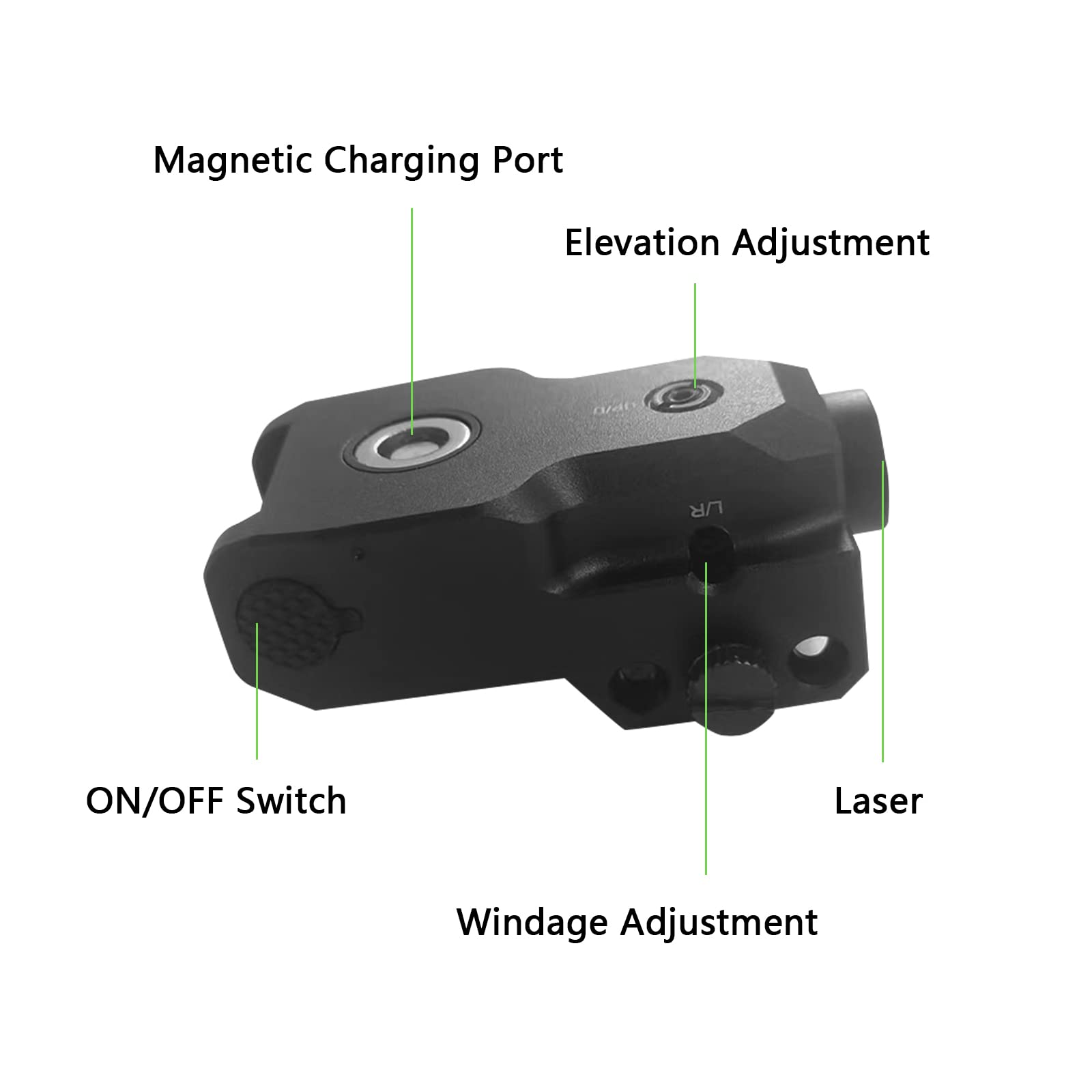 Nihowban Red/Blue/Purple/Green Laser Sight Picatinny Weaver Rail Mount,Magnetic Rechargeable Red Beam for Pistol Handgun Rifle，Easy to Install and Adjust