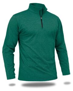 boladeci mens pullover 1/4 zip fleece long sleeve golf shirts for men lightweight running 3/4 1/2 half zip sweatshirts shirts dark green