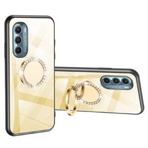 for moto g stylus 5g 2022 case for girls women mirror make up luxury stylish slim shockproof drop protection cover with ring kickstand for stylus 5g 2022 (mirror gold)