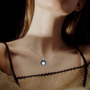 SCZKLAQ Moon Phase Necklace for Women 925 Sterling Silver Moon Necklace Moonstone Moon Jewelry Gifts for Women