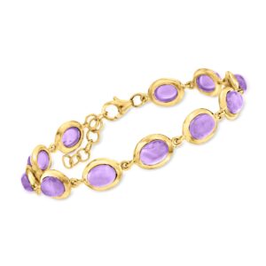 ross-simons 16.00 ct. t.w. amethyst bracelet in 18kt gold over sterling. 7 inches