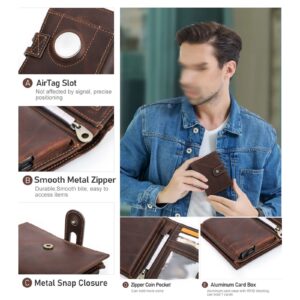 SPYBY Men's Money Organizers Money Clips Wallets RFID Blocking Genuine Leather Business Card Cases (Color : Brown)