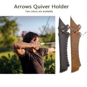 Aolvlulr Archery Hip Quiver, Large Capacity Removable Hanged PU Leather Arrow Quiver for Left/Right Handed Target Shooting (Brown)