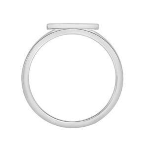 Timeless Love Women Created White Sapphire rings over 925 Stamp Sterling Silver (8, Created White Sapphire bar ring set in Sterling Silver)