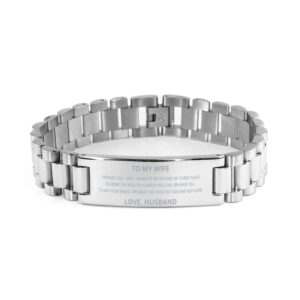 to my wife ladder stainless steel bracelet gifts from husband - i promise you i will always be in one of three places - inspirational engagement valentines day christmas birthday gifts for women