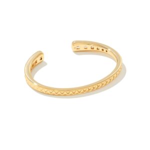 Kendra Scott Parker Cuff Bracelet Gold White Crystal One Size