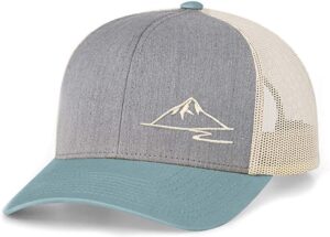 44n, snapback trucker hat, mountain (heather grey/smoke blue/beige)