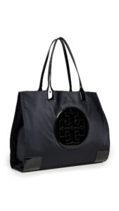 tory burch women's ella patent tote, black, one size