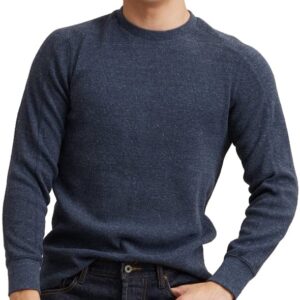 Grayers Mens Thermal Waffle Long Sleeve Crew Neck Shirt (Mood Indigo, Large)