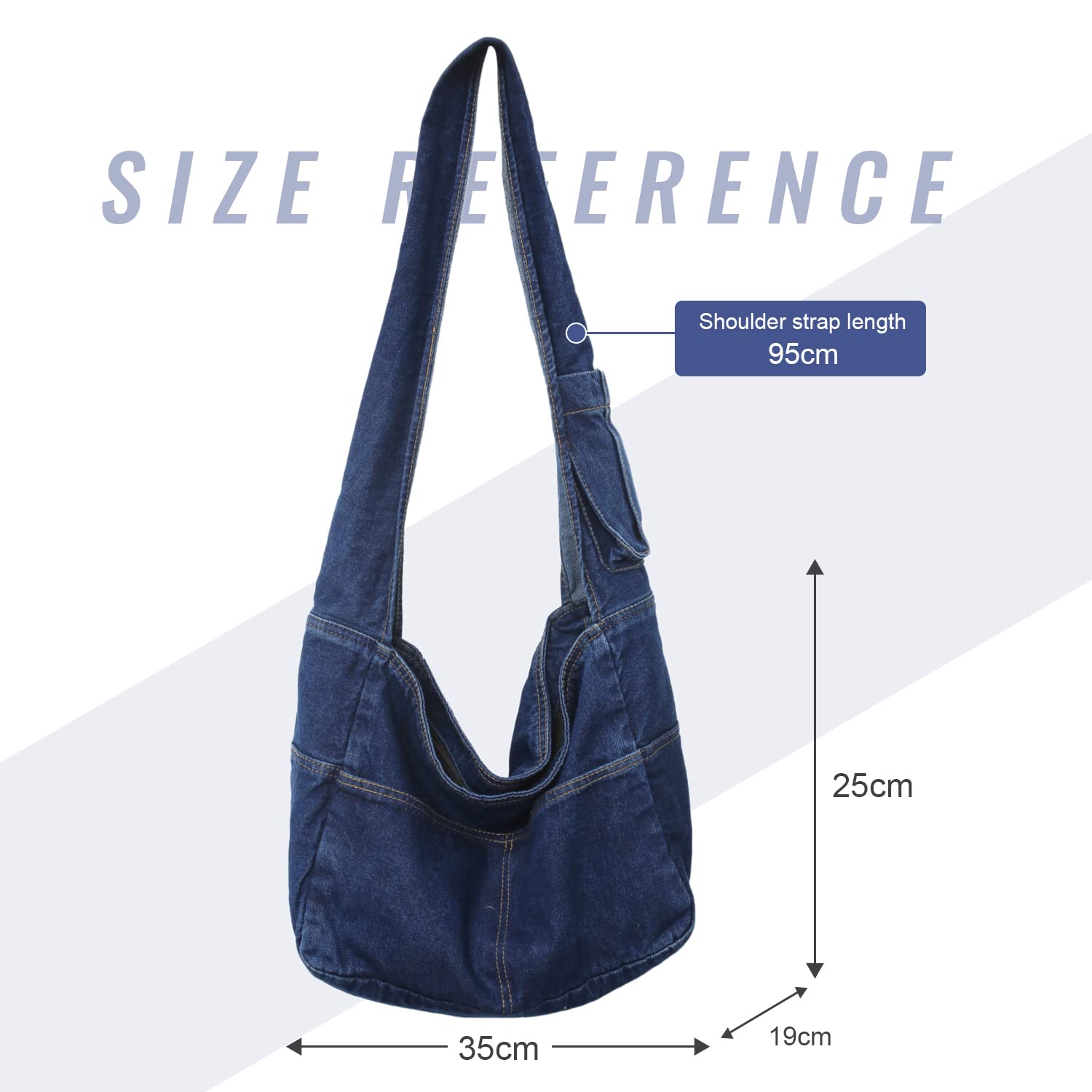 LUI SUI Denim Hobo Bags for Women Retro Jean Shoulder Bag Casual Jean Tote Handbags Vintage Satchel Bags for Teen Girls