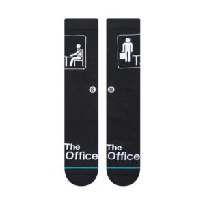 stance the office intro crew socks (large, black)