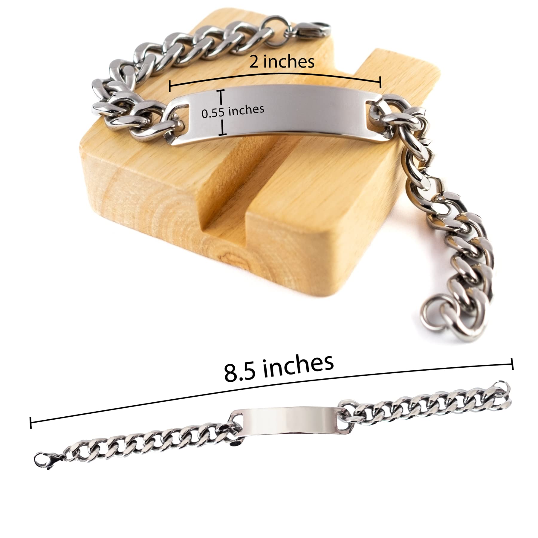 My Niece Cuban Chain Stainless Steel Bracelet Gifts From Uncle - I Promise You I Will Always Be in One of Three Places - Inspirational Graduation Birthday Christmas Gifts For Her, Engraved Bracelet