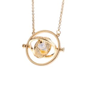 utter hermione rotating time turner necklace gold wizardry falcon hourglass pendant