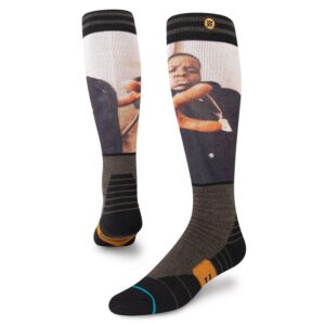 stance king of ny biggie snow sock black lg (us men's shoe 9-13)