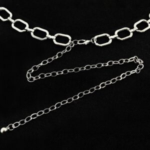 TOPACC Silver Chain Belts for Women Thick Metal Y2k Belt Circle Chains Belt for Dresses Jeans Skirt Girls Fashion