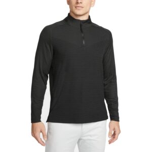 nike dri-fit adv vapor men's quarter-zip golf top, black/dark smoke grey, medium