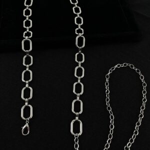 TOPACC Silver Chain Belts for Women Thick Metal Y2k Belt Circle Chains Belt for Dresses Jeans Skirt Girls Fashion