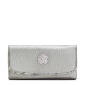 kipling womens money land wallet, rfid anti-hacker technology snap, bright metallic, 7.25 l x 4 h x 1.25 d us