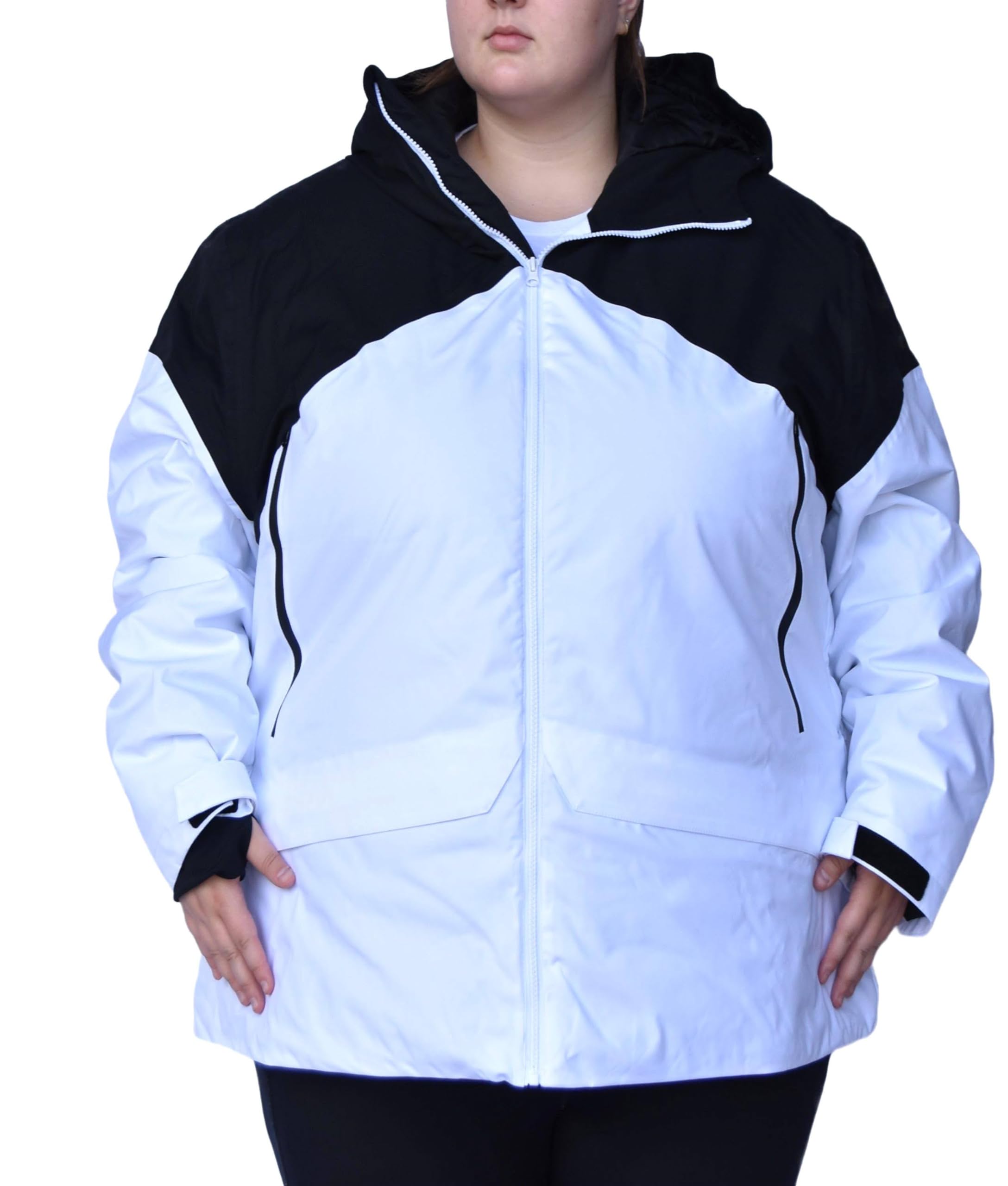 Snow Country Outerwear Womens Plus Size 1X-6X Insulated Cami Snow Ski Jacket Coat (White/Black, 4X)