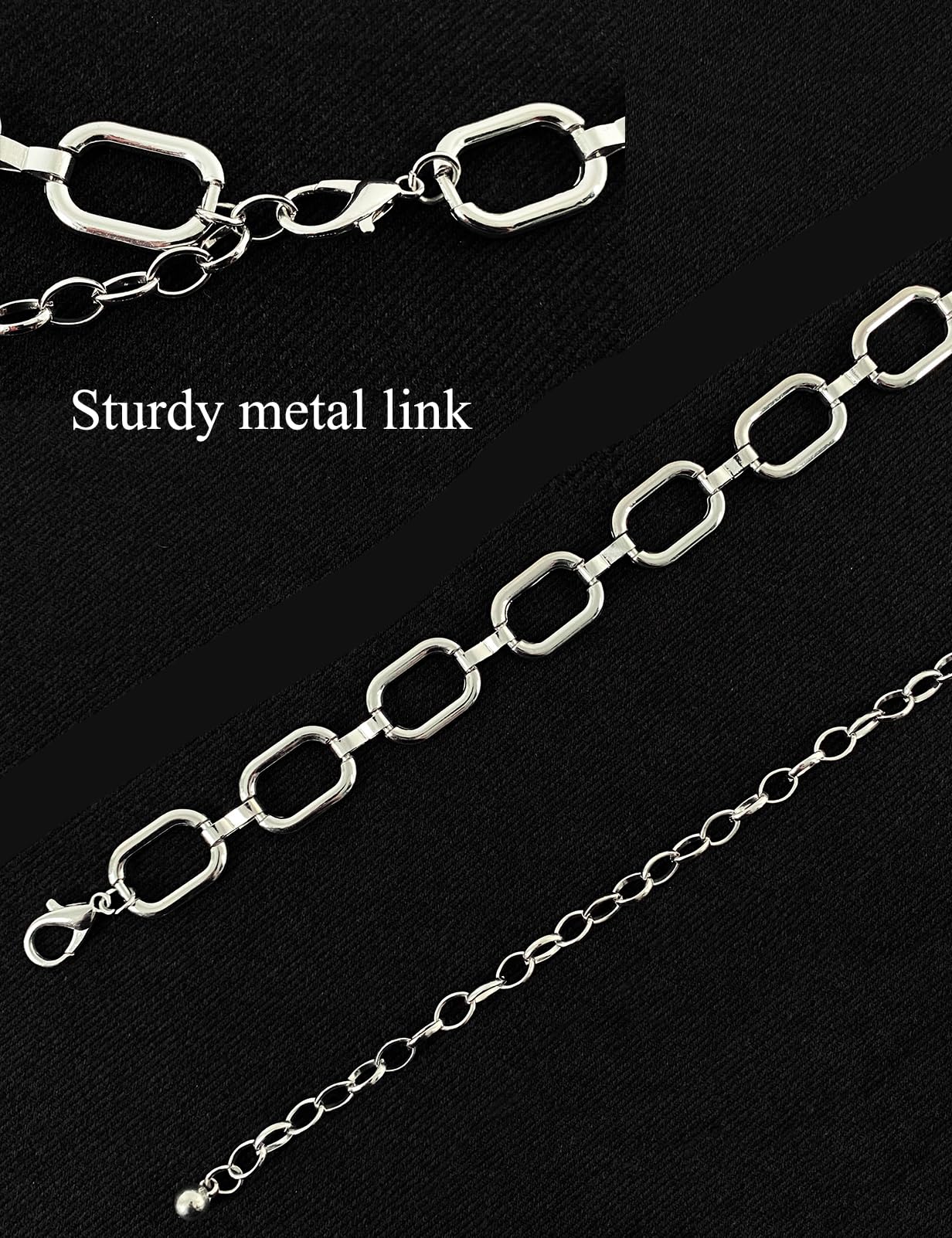 TOPACC Silver Chain Belts for Women Thick Metal Y2k Belt Circle Chains Belt for Dresses Jeans Skirt Girls Fashion