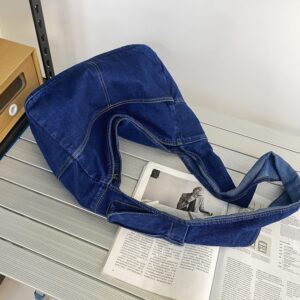 LUI SUI Denim Hobo Bags for Women Retro Jean Shoulder Bag Casual Jean Tote Handbags Vintage Satchel Bags for Teen Girls