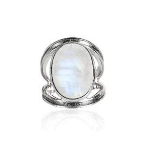 rkgems moonstone 925 sterling silver split shank statement ring handmade ring gift for mom (8)