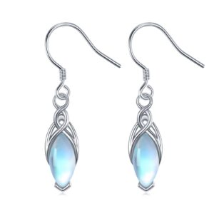 sczklaq celtic moonstone earrings 925 sterling silver moonstone earrings irish celtic knot moonstone jewelry for women